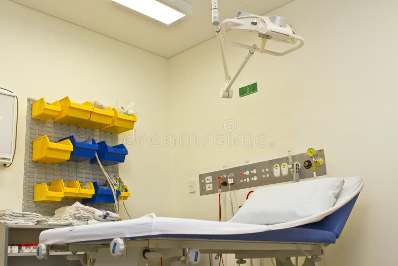 Medical Inspection Light Shines Down Bed Childrens Hospital Room Stock ...