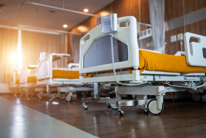 A Hospital Room with a Bed and a Phone Stock Image - Image of disease ...