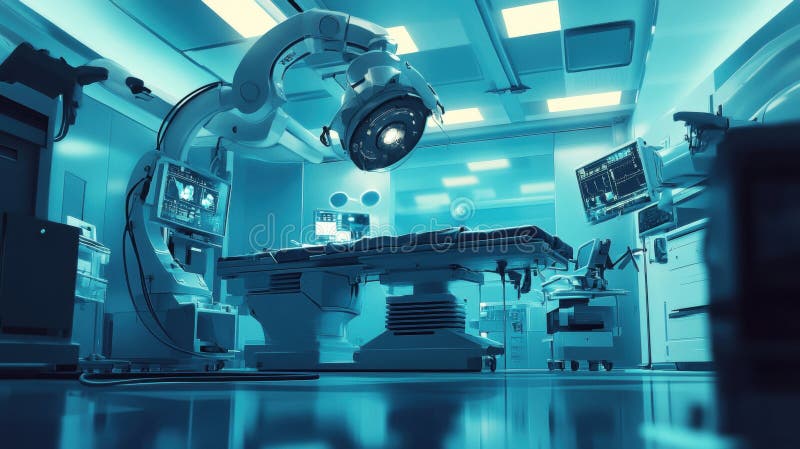 A Hospital Room with a Large Operating Machine Stock Illustration ...