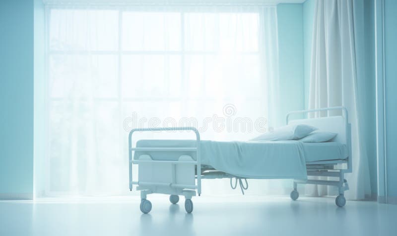 Hospital Room View of an Empty Room with Hospital Bed Stock Photo ...
