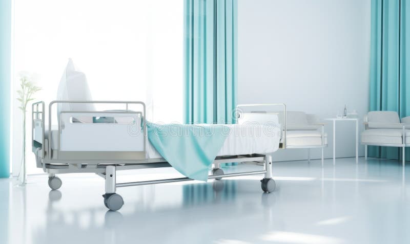 Hospital Room View of an Empty Room with Hospital Bed Stock Photo ...