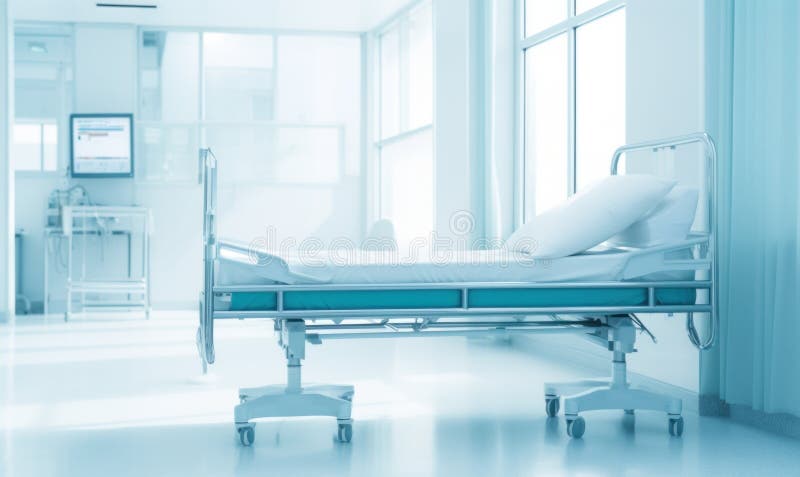 Hospital Room View of an Empty Room with Hospital Bed Stock Image ...