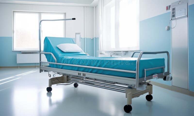 Hospital Room View of an Empty Room with Hospital Bed Stock Photo ...