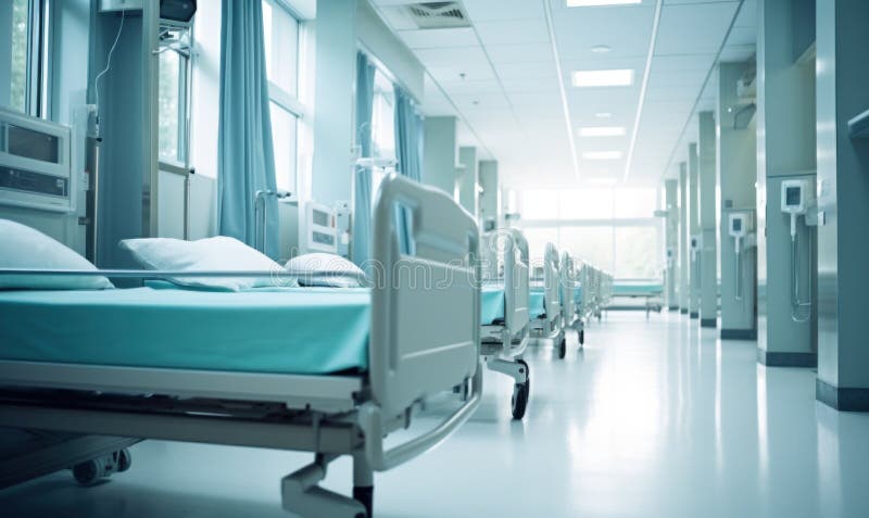 Hospital Room View of an Empty Room with Hospital Bed Stock Photo ...