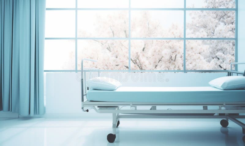 Hospital Room View of an Empty Room with Hospital Bed Stock Photo ...
