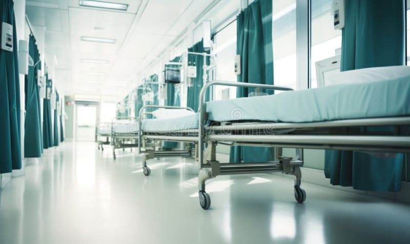Hospital Room View of an Empty Room with Hospital Bed Stock Image ...
