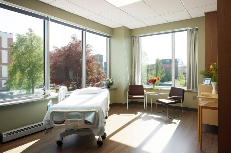 Hospital Room, with View of the Outdoors, and Natural Light Streaming ...