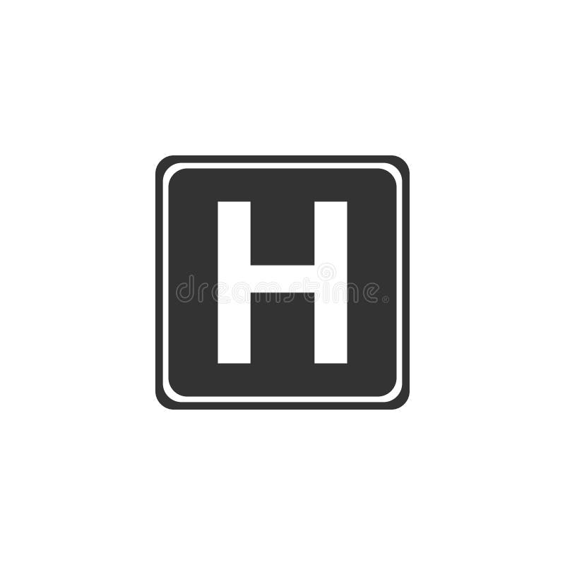 Hospital Sign Icon Isolated Stock Vector - Illustration of notice ...