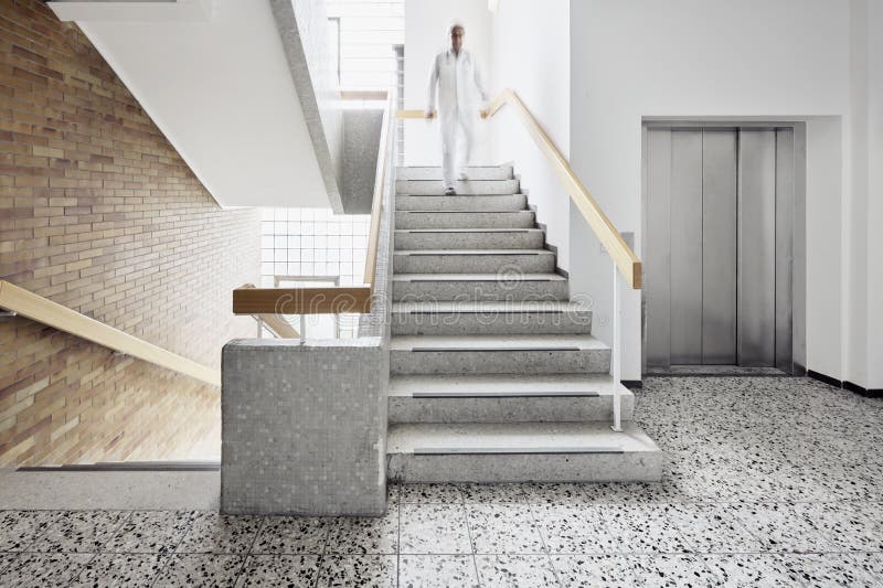 Hospital Stairs Doctor Blurred Korridor Stock Photo - Image of doctor ...