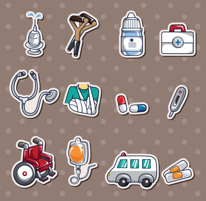 Hospital stickers stock vector. Illustration of medicine - 25701012