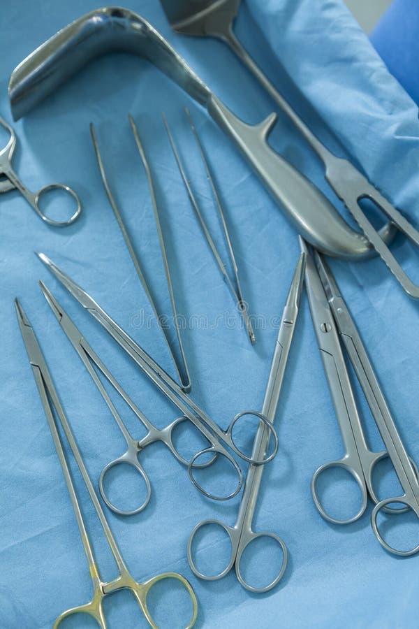 Hospital Surgical Equipment Instruments Medical Table Stock Image ...