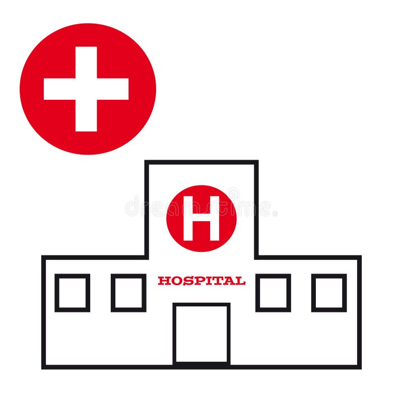 Hospital Symbol on White Background Stock Vector - Illustration of ...