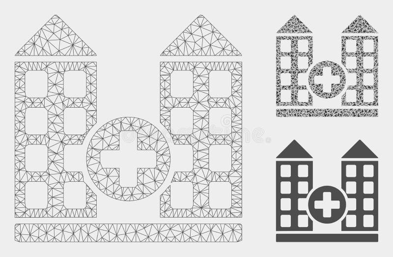 Hospital Vector Mesh Network Model And Triangle Mosaic Icon Stock