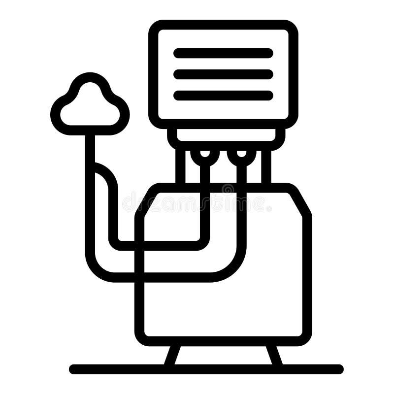 Ventilator Medical Machine Icons Set, Outline Style Stock Vector ...