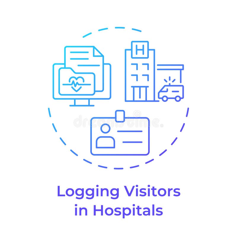 Hospital Visitors Logging Blue Gradient Concept Icon Stock Vector ...