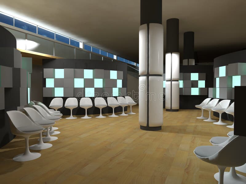 Hospital Waiting Room, Green Light Cubes Stock Illustration ...