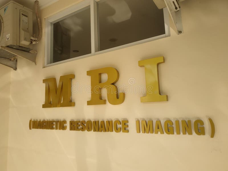 Hospital Wall Text Reads "magnetic Resonance Imaging" Stock Photo ...