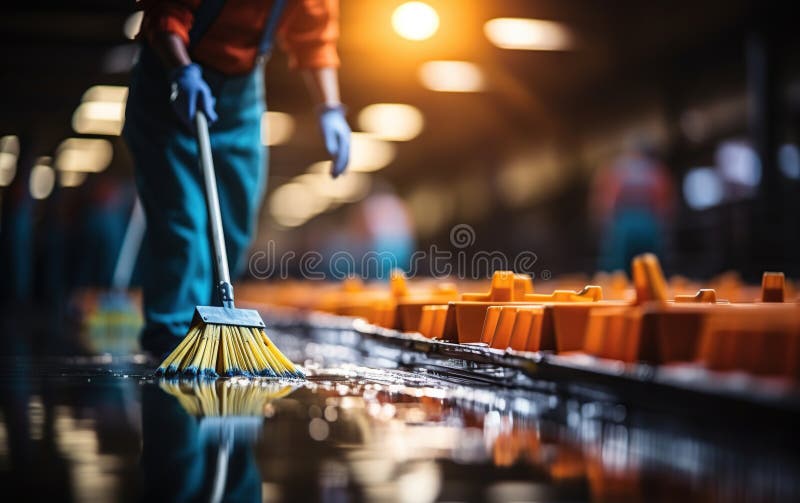 Hospital Worker Cleaning in Operation Room. Generative AI Stock ...