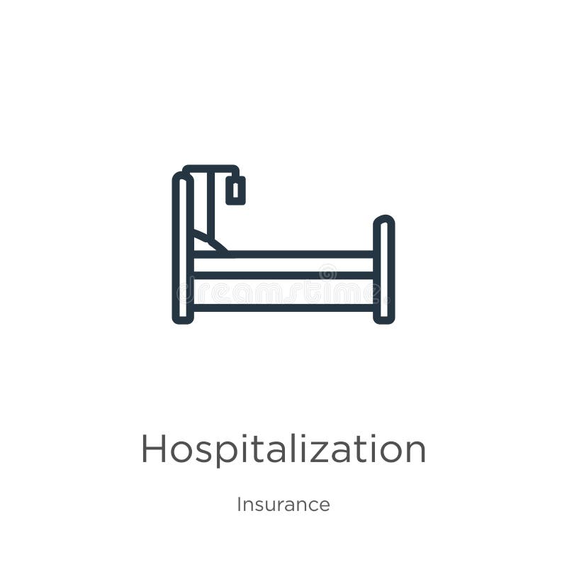Hospitalization Line Icon, Outline Symbol, Vector Illustration, Concept ...