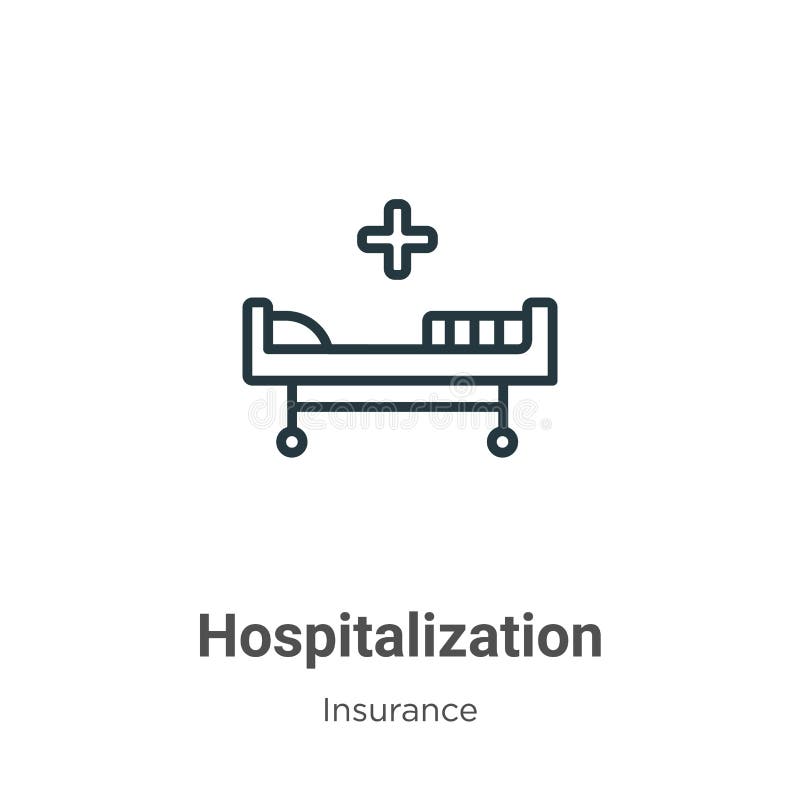 Hospitalization Vector Linear Icon Isolated On Transparent Background ...