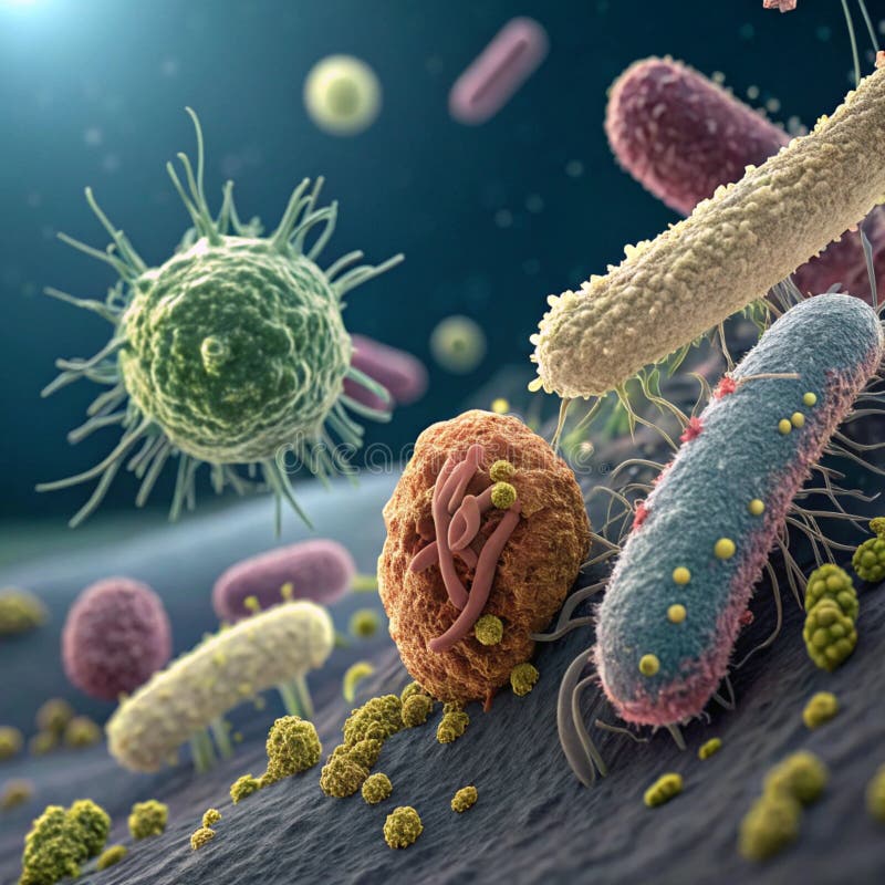 Host Cells. Complex Interplay Highlights Symbiotic Stock Illustration ...