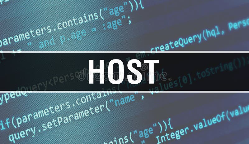 Host Concept Illustration Using Code For Developing Programs And App Host Website Code With