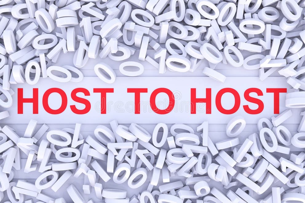 HOST TO HOST Concept Scattered Binary Code 3D Stock Illustration - Illustration of computer ...