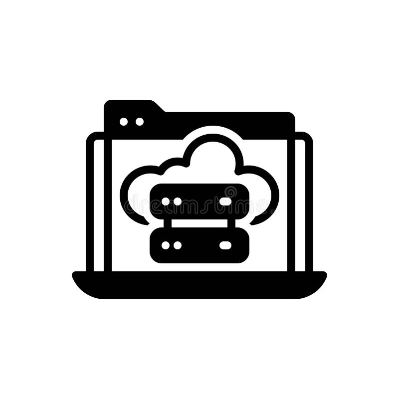Black Solid Icon for Hosted, Cloud and Connecting Stock Vector - Illustration of symbol, shape ...