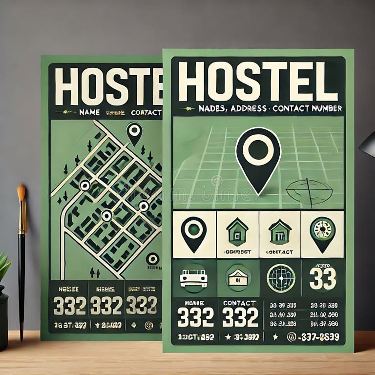 Hostel Accommodation Flyer Template Design Illustration Photos Stock ...
