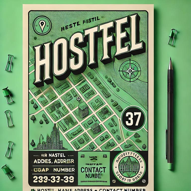 Hostel Accommodation Flyer Template Design Illustration Photos Stock ...