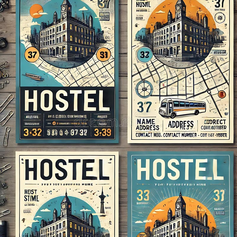 Hostel Accommodation Flyer Template Design Illustration Photos Stock ...