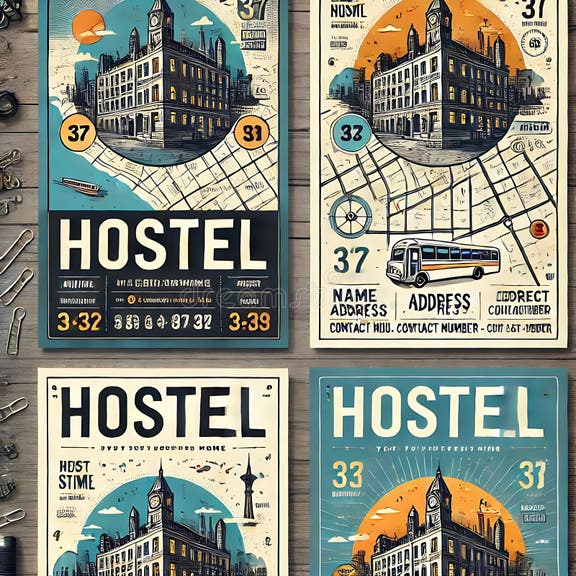 Hostel Accommodation Flyer Template Design Illustration Photos Stock ...
