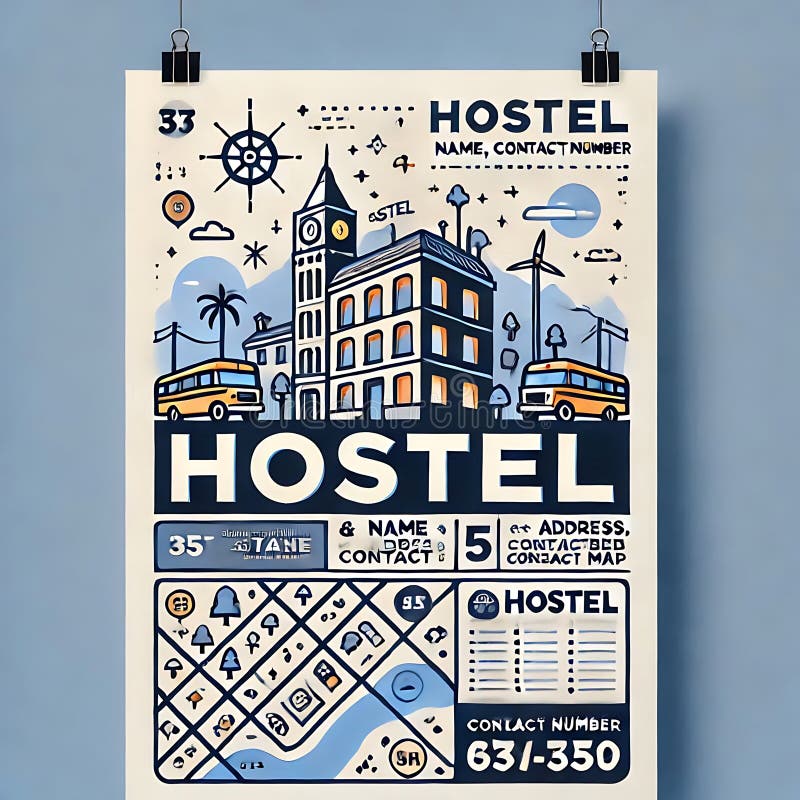 Hostel Accommodation Flyer Template Design Illustration Photos Stock ...