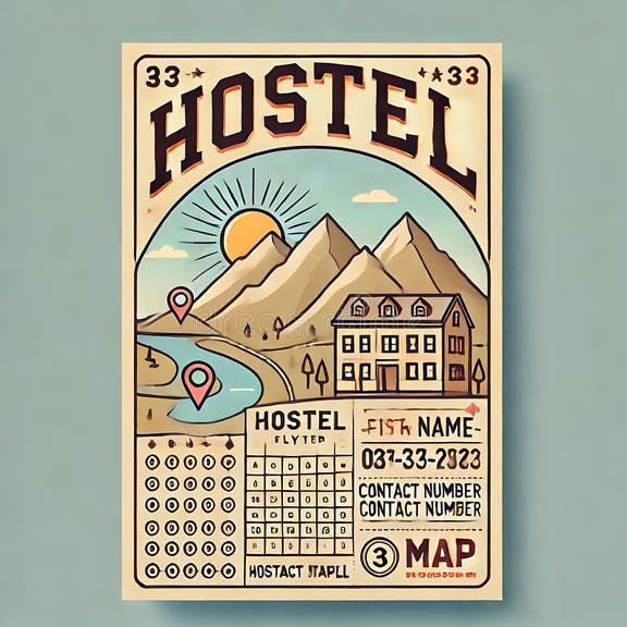Hostel Accommodation Flyer Template Design Illustration Photos Stock ...