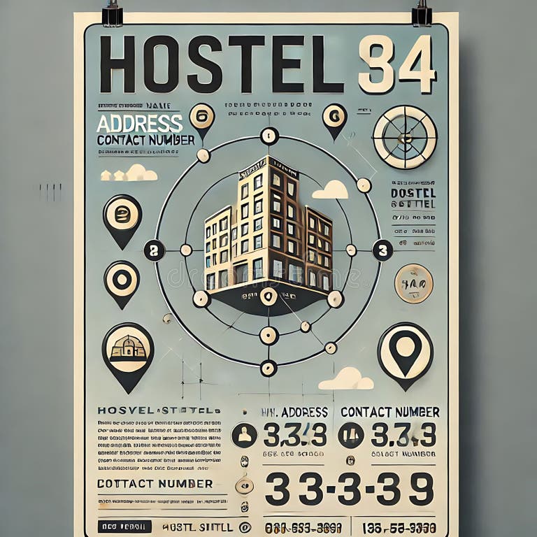 Hostel Accommodation Flyer Template Design Illustration Photos Stock ...