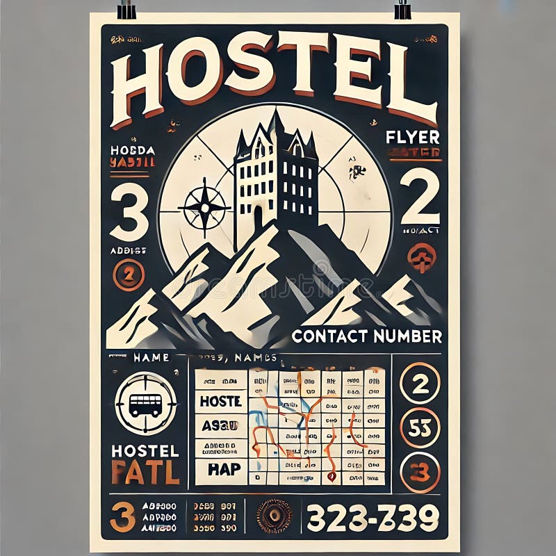 Hostel Accommodation Flyer Template Design Illustration Photos Stock ...