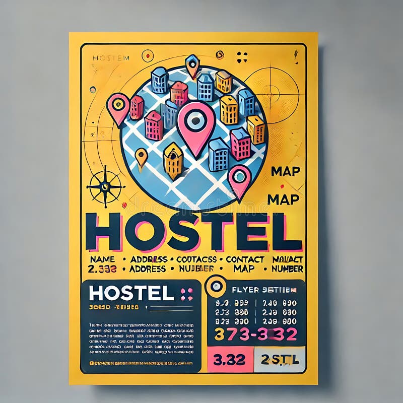 Hostel Accommodation Flyer Template Design Illustration Photos Stock ...
