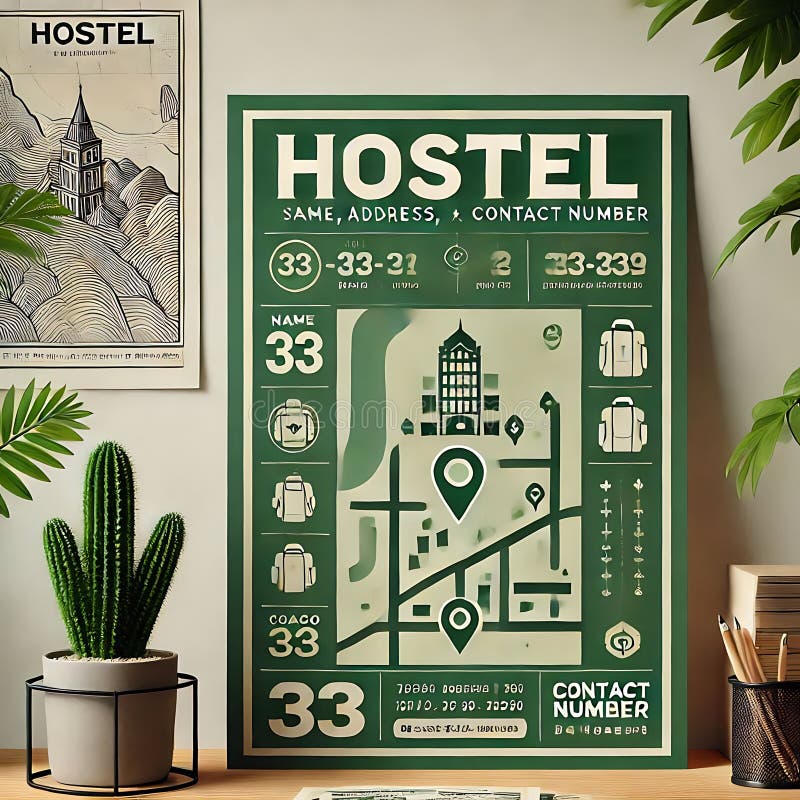 Hostel Accommodation Flyer Template Design Illustration Photos Stock ...