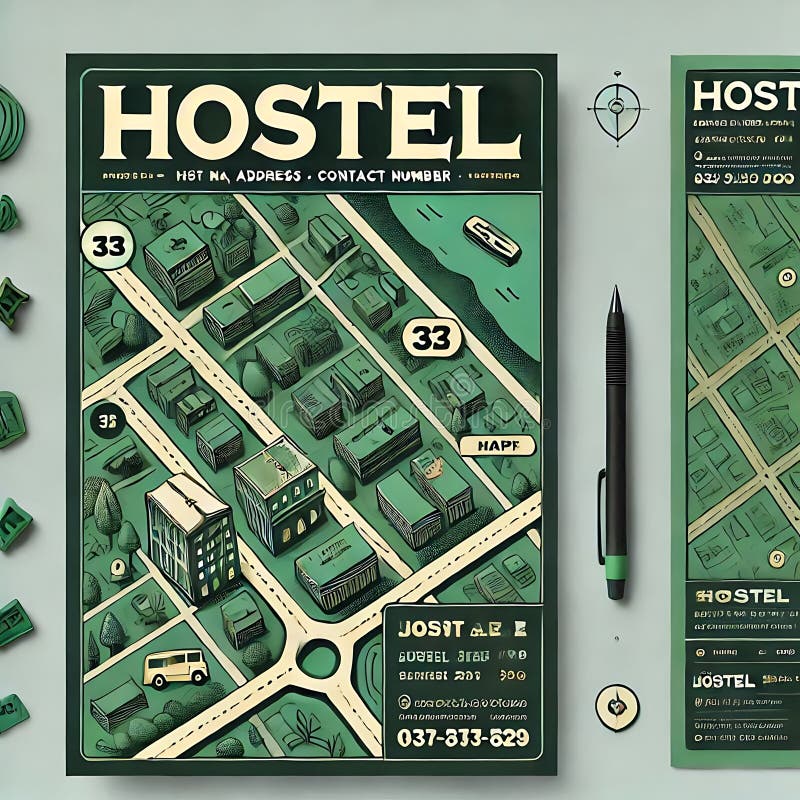 Hostel Accommodation Flyer Template Design Illustration Photos Stock ...