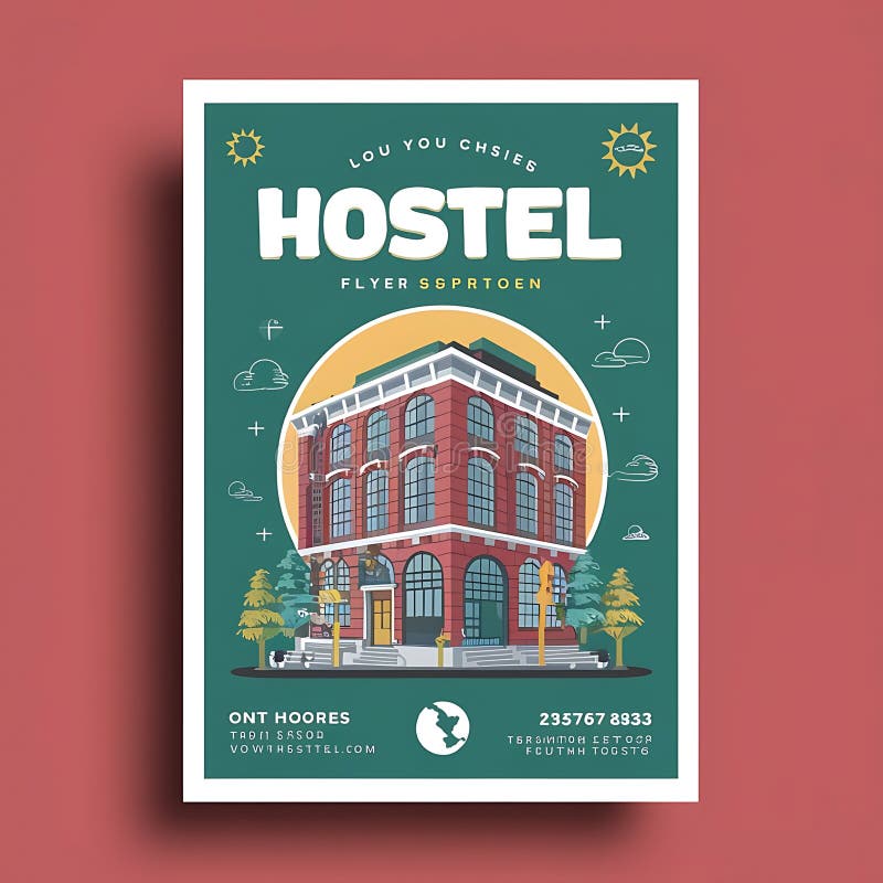Hostel Accommodation Flyer Template Design Illustration Photos Stock ...