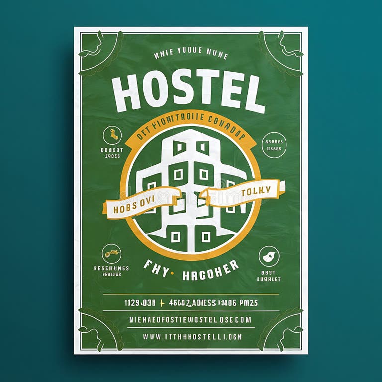 Hostel Accommodation Flyer Template Design Illustration Photos Stock ...