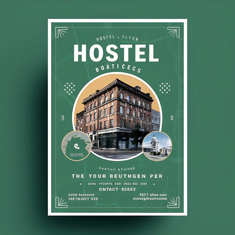 Hostel Accommodation Flyer Template Design Illustration Photos Stock ...