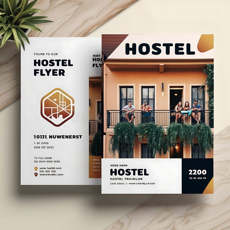 Hostel Accommodation Flyer Template Design Illustration Photos Stock ...