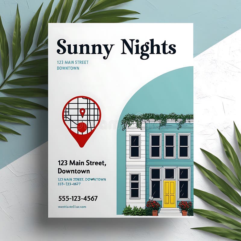 Hostel Accommodation Flyer Template Design Illustration Photos Stock ...