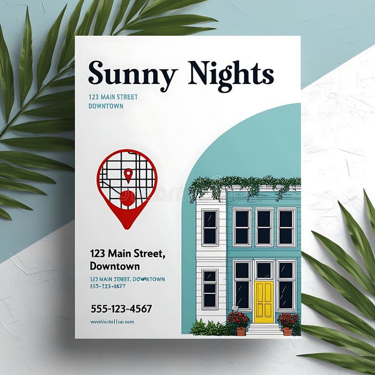 Hostel Accommodation Flyer Template Design Illustration Photos Stock ...