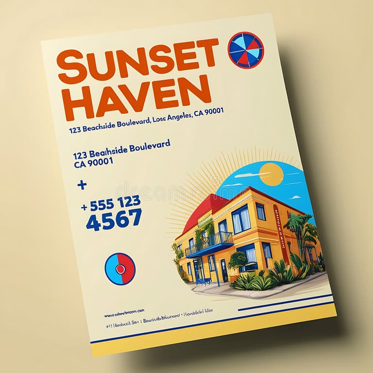Hostel Accommodation Flyer Template Design Illustration Photos Stock ...