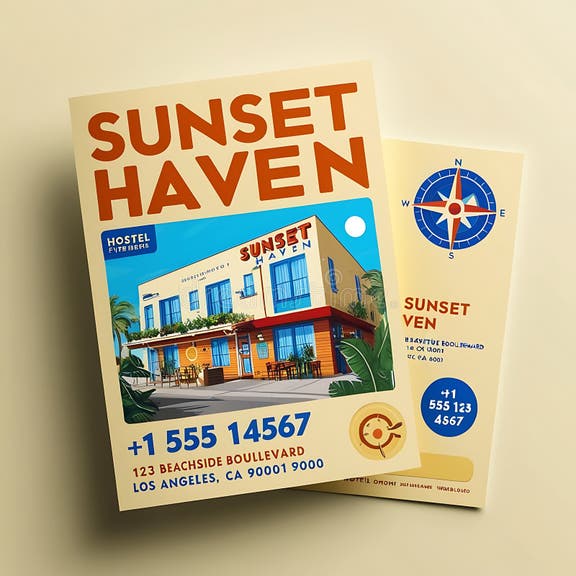 Hostel Accommodation Flyer Template Design Illustration Photos Stock ...