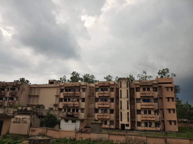 Hostel Building View with Beautiful Sky Stock Photo - Image of silchar ...