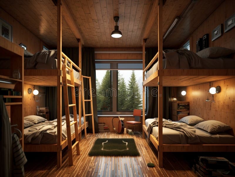 Hostel_bedroom_interior_1695522562818_3 Stock Illustration ...