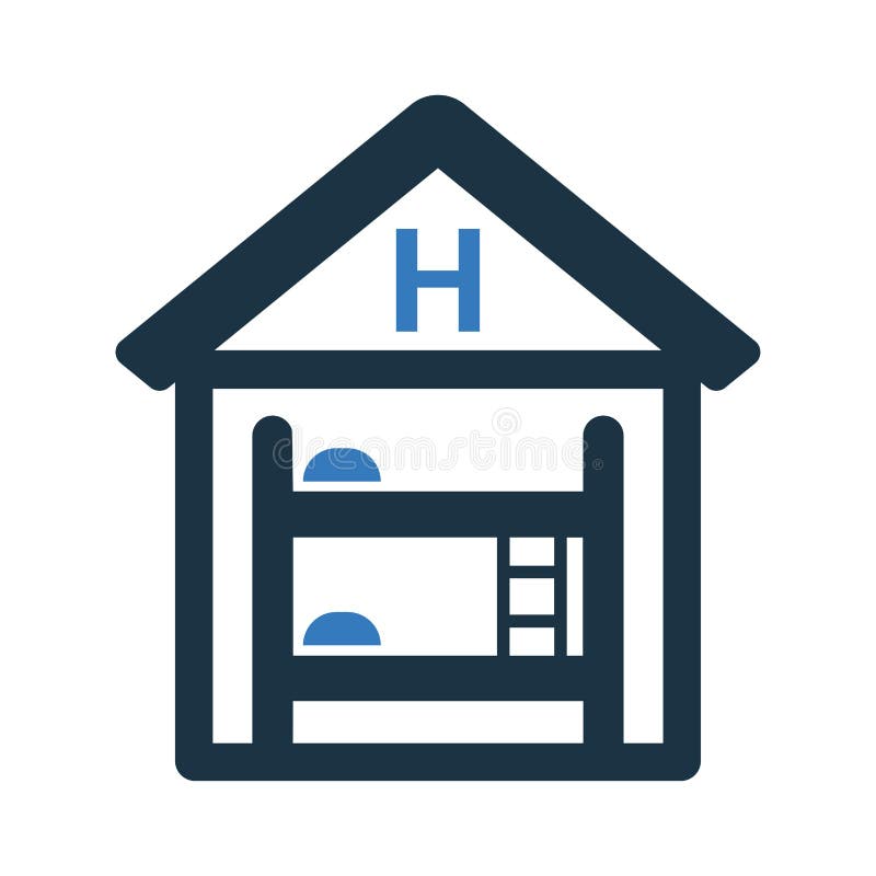 Hostel, Building, Bed Icon. Simple Editable Vector Illustration Stock ...